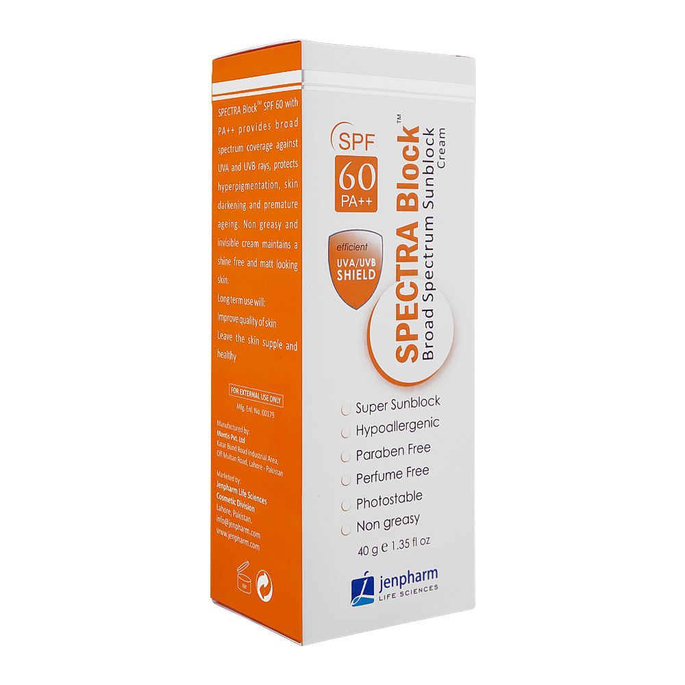 Buy Jen Pharm Spectra Block SPF-60, 40g Online In Pakistan. – Ace Cart