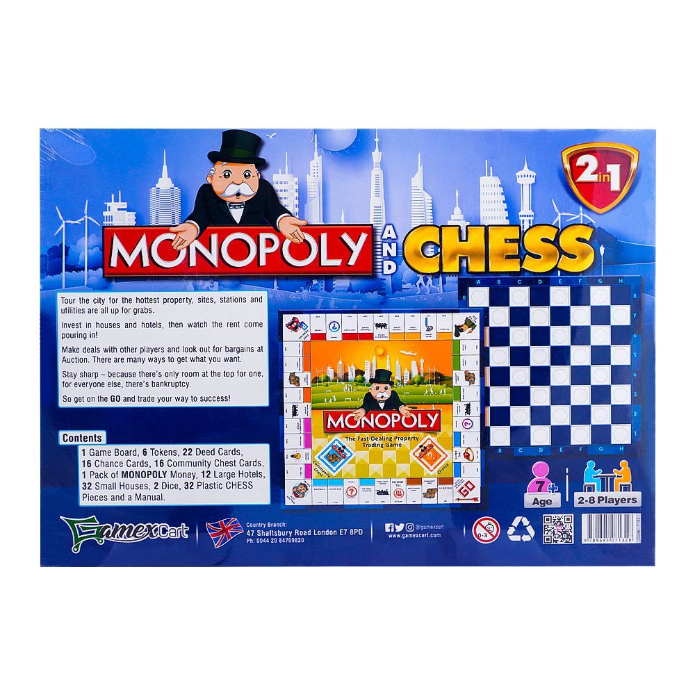 Buy Monopoly & Chess 2-In-1 Board Game, For 7+ Years In Pakistan ...